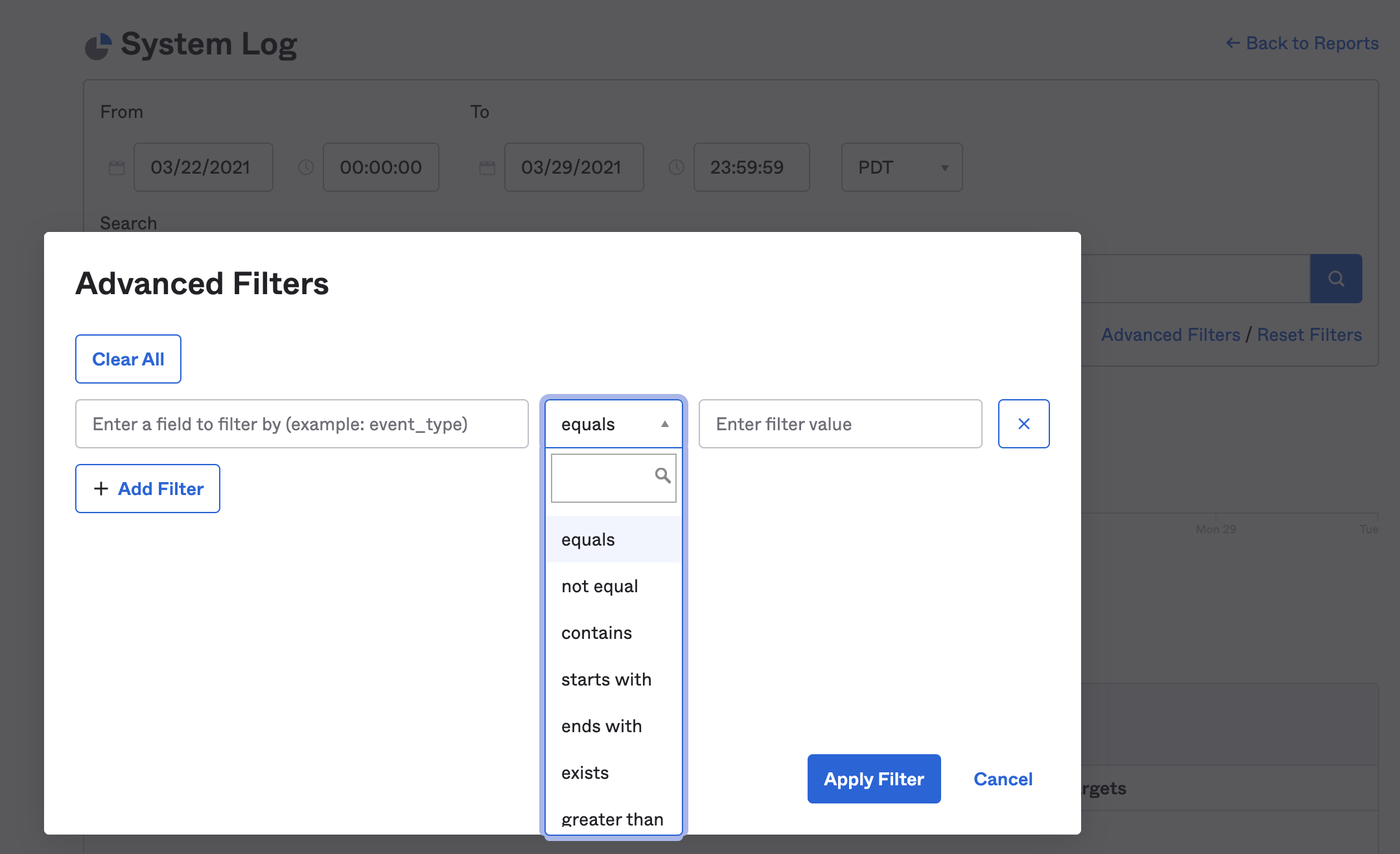 System Log filters and search | Okta Identity Engine